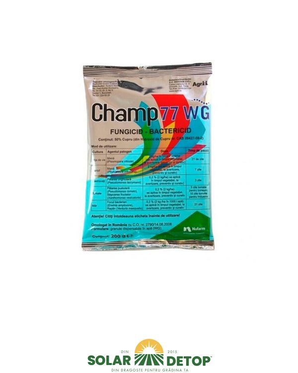 Champ 200g – Fungicid cu cupru pentru mana și bacterioze | Solar Detop ...
